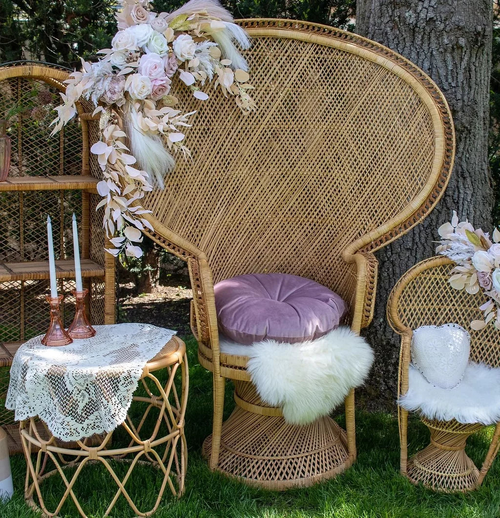 Peacock Wicker Chair 56” Tall (RENTAL ONLY) – Kumani Studio